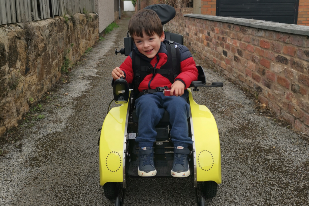Jude discovers muddy parks with his new powered wheelchair - Variety ...